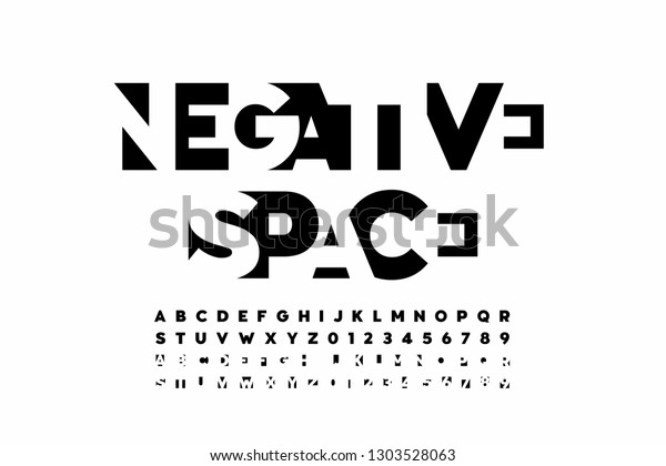 Negative Space Style Font Alphabet Letters Stock Vector (Royalty Free ...