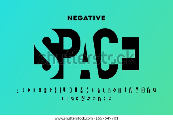 Negative Space Style Font Alphabet Letters: Stockvektorkép ...