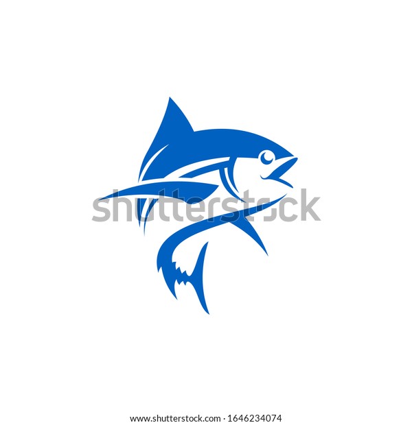 Negative Space Tuna Fish Logo Template Stock Vector (Royalty Free ...