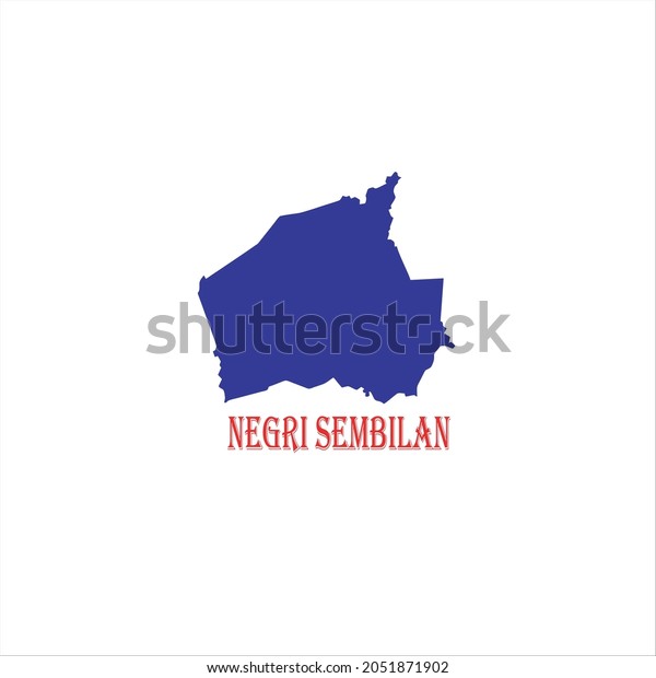 Negeri Sembilan Map Logo Blue Red Stock Vector (Royalty Free ...