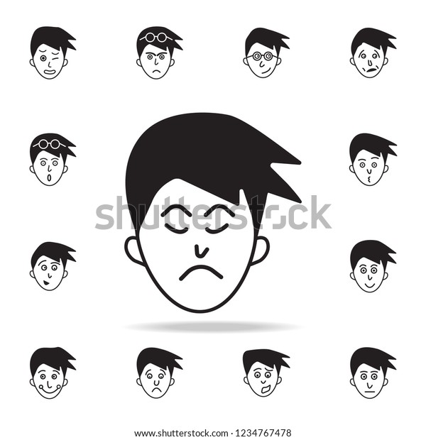 Neglect On Face Icon Detailed Set Stock Vector (Royalty Free ...