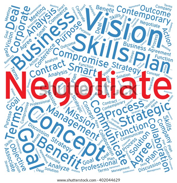 Negotiate Word Cloud Art Background Stock Vector (Royalty Free ...