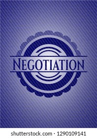 Negotiation Emblem Denim High Quality Background Stock Vector (Royalty ...