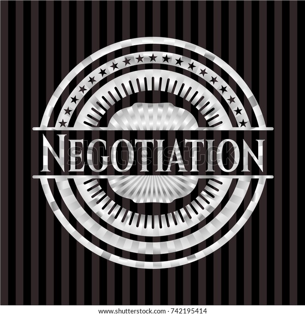 Negotiation Silver Emblem Badge Stock Vector (Royalty Free) 742195414 ...