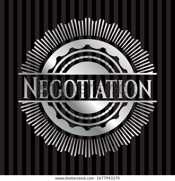 Negotiation Silver Shiny Badge Vector Illustration Stock Vector ...