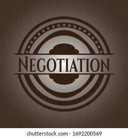 Negotiation Wood Emblem Vector Illustration Stock Vector (Royalty Free ...
