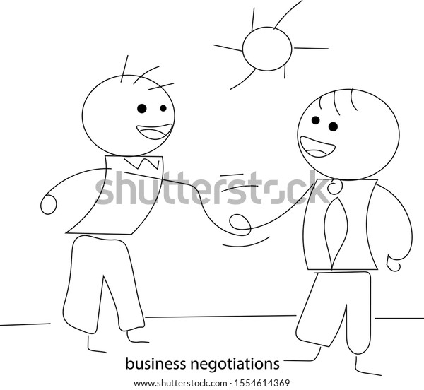 Negotiationsdoodle Hand Two Men Negotiating Stock Vector (Royalty Free ...