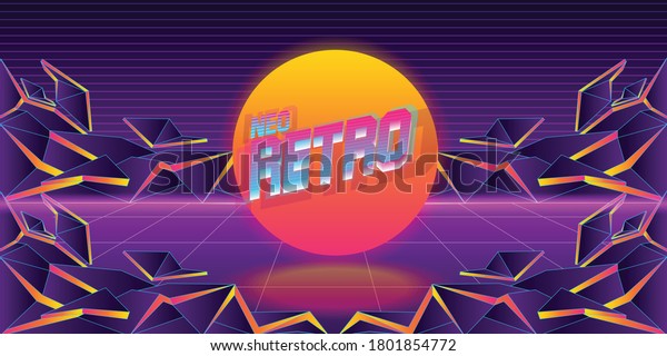 Neo Retro Background 80s New Style Stock Vector (Royalty Free ...