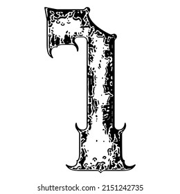 Neogothic Decorative Numbervector Medieval Font Stock Vector (Royalty ...