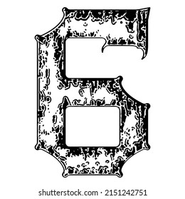 Neogothic Decorative Numbervector Medieval Font Stock Vector (Royalty ...