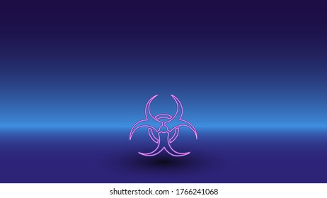 Neon Biohazard Symbol On Gradient Blue Stock Vector (Royalty Free ...