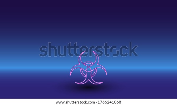 Neon Biohazard Symbol On Gradient Blue Stock Vector (Royalty Free ...