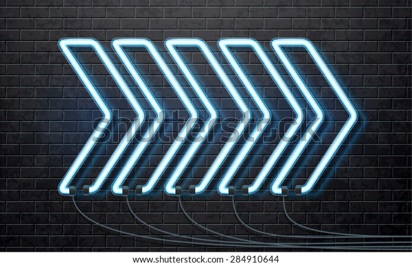 Neon Blue Arrow Stock Vector (Royalty Free) 284910644