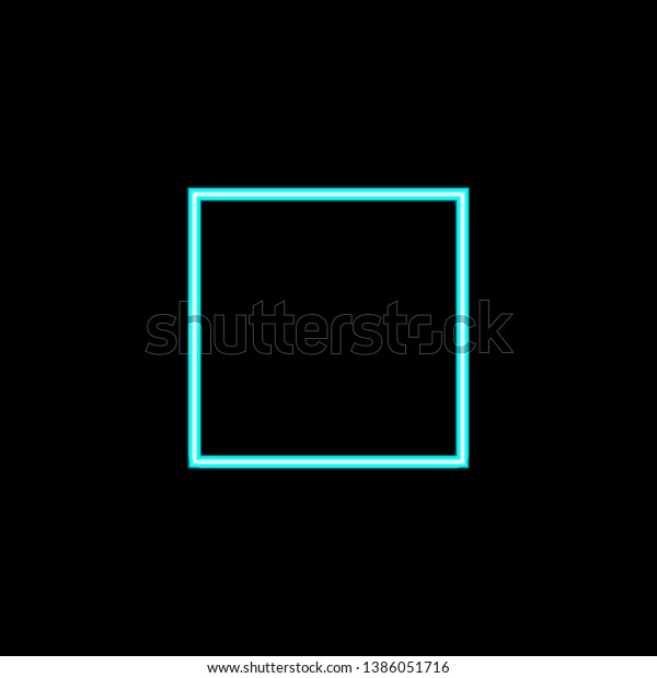 Neon Blue Square Black Background Vector Stock Vector (Royalty Free ...