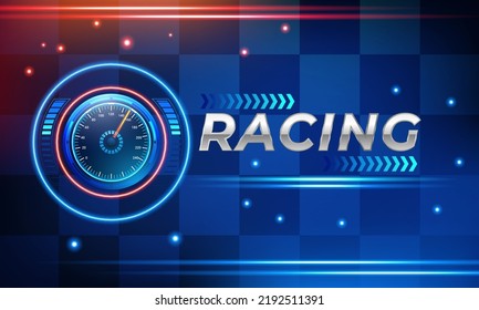 Neon Car Speedometer Vector Illustration Stock Vector (Royalty Free ...