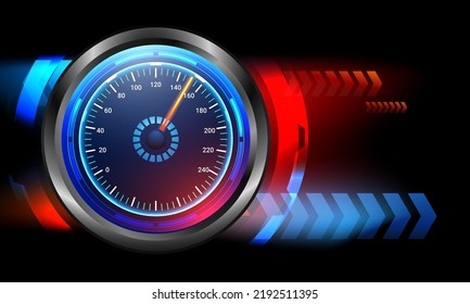 Neon Car Speedometer Vector Illustration Stock Vector (Royalty Free ...