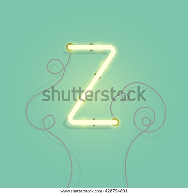 Neon Character Z Vector Illustration Glowing Stock Vector (Royalty Free ...