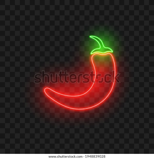 Neon Chilli Pepper Isolated Bright Sign Stock Vector (Royalty Free ...