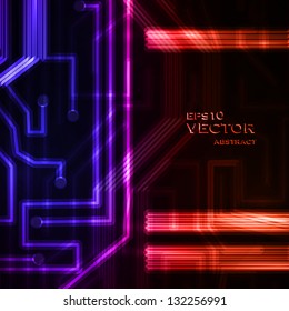 Neon Circuit Board Abstract Technology Illustration Stock Illustration ...