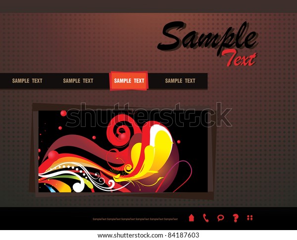 Neon Color Website Template Stock Vector (Royalty Free) 84187603 ...