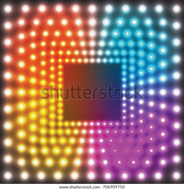 Neon Colorful Border Light Effects Vector: vector de stock (libre de ...