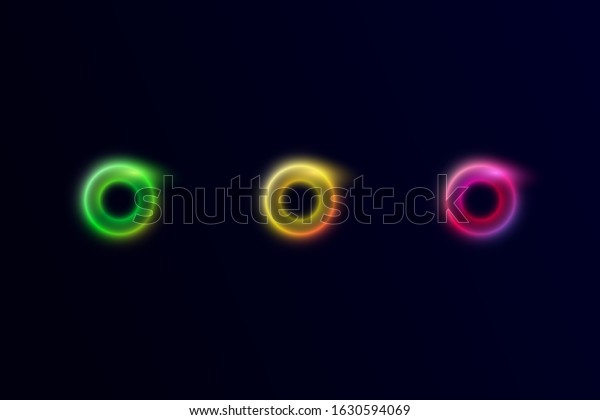 Neon Colorful Circle Background Set Vector Stock Vector (Royalty Free ...