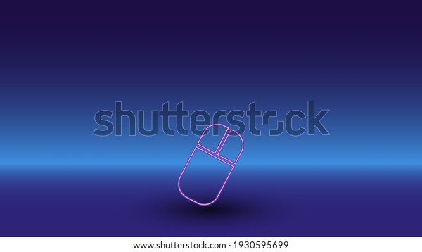 Neon Computer Mouse Symbol On Gradient Stock Vector (Royalty Free ...