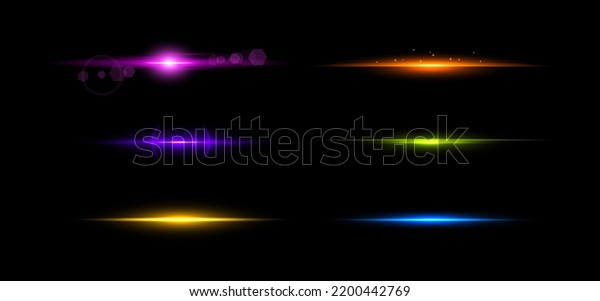 Neon Dividers Glow Backlight Separators Electric Stock Vector (Royalty ...