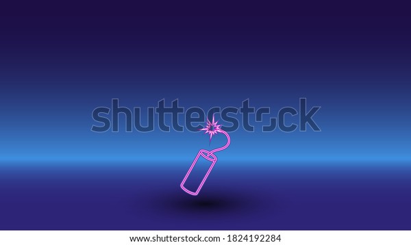 Neon Dynamite Symbol On Gradient Blue Stock Vector (Royalty Free ...