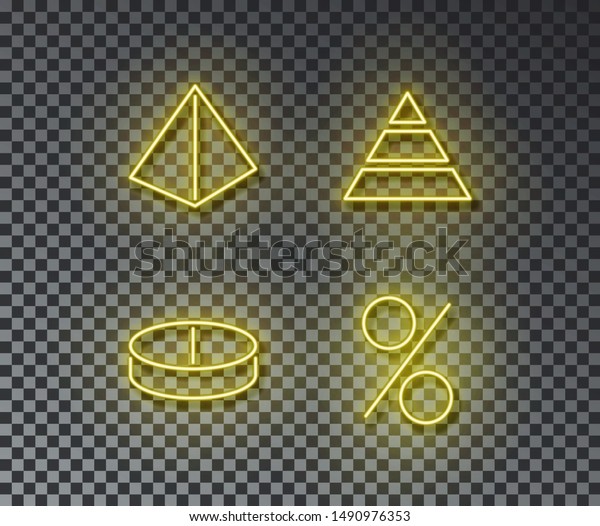 Neon Finance Pyramid Signs Vector Isolated Stock Vector (Royalty Free ...