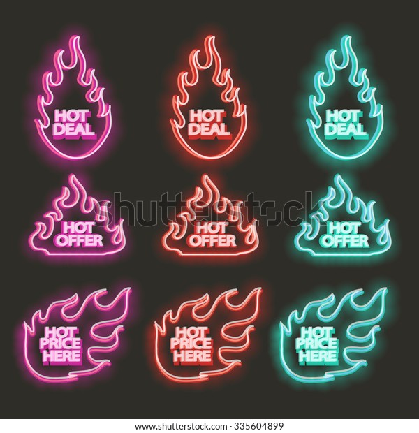 Neon Flames Stock Vector (Royalty Free) 335604899 | Shutterstock