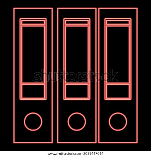 Neon Folders Red Color Vector Illustration Stock Vector (Royalty Free ...
