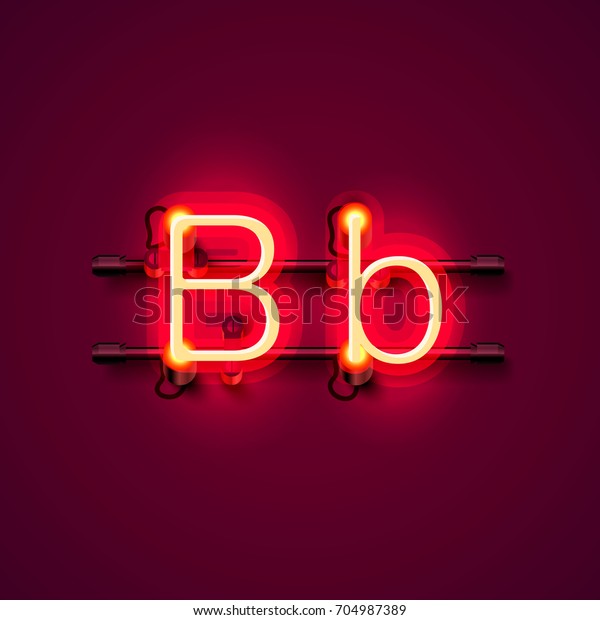 Neon Font Letter B Art Design Stock Vector (Royalty Free) 704987389 ...