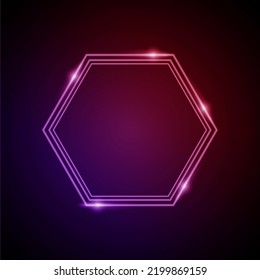 Neon Frame Glow Sparkles Electronic Luminous Stock Vector (Royalty Free ...