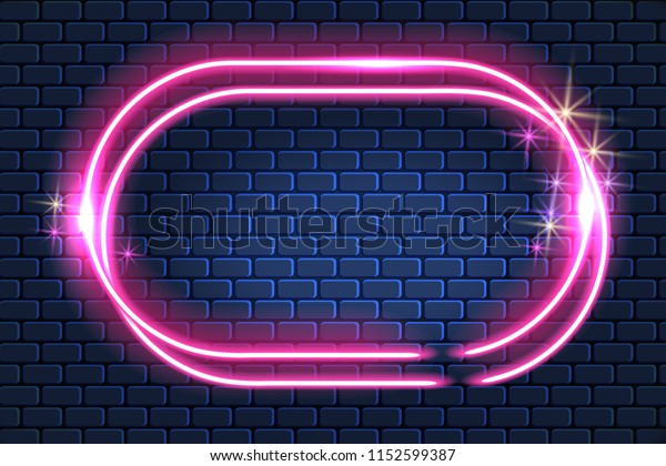 Neon Frame Rounded Corners Sparkle Stars Stock Vector (Royalty Free ...