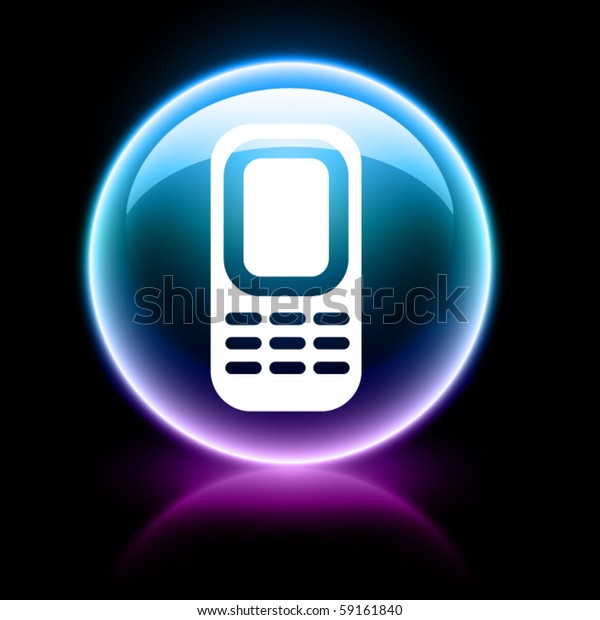 Neon Glossy Web Icon Phone Stock Vector (Royalty Free) 59161840
