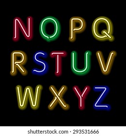 Neon Glow Alphabet Vector Stock Vector (Royalty Free) 153457328