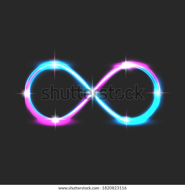 Neon Glow Infinity Symbol Bright Shiny Stock Vector (Royalty Free ...