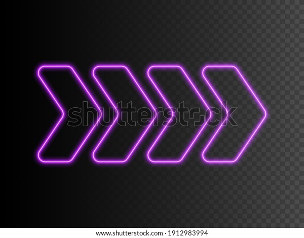 Neon Glowing Arrow Transparent Light Effect Stock Vector (Royalty Free ...