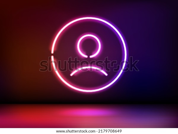 Neon Glowing Profile Icon 3d Vector Stock Vector (Royalty Free ...
