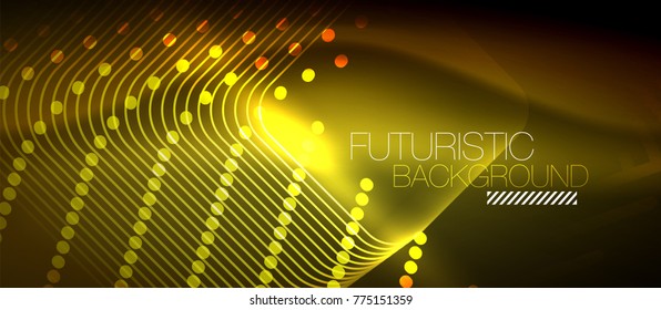 Neon Glowing Techno Lines Yellow Hitech Stock Vector (Royalty Free ...