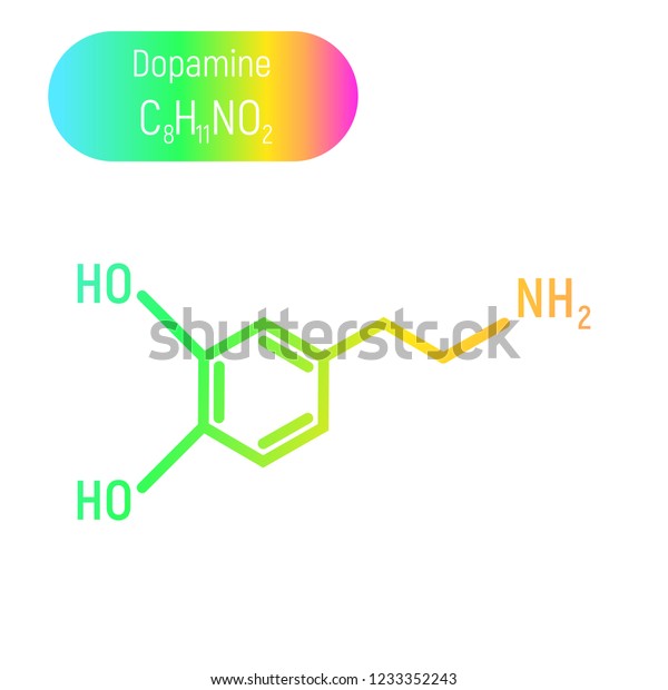 Neon Gradient Dopamine Molecula On White Stock Vector (Royalty Free ...