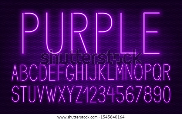Neon High Purple Font On Dark Stock Vector (Royalty Free) 1545840164 ...
