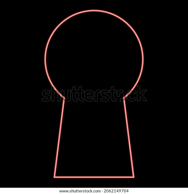 Neon Keyhole Red Color Vector Illustration Stock Vector (Royalty Free ...
