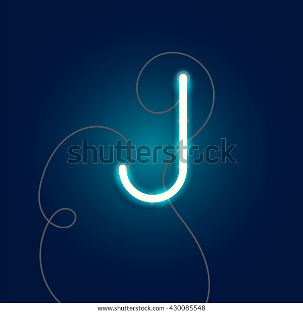 Neon Letter J Vector Illustration Glowing Stock Vector (Royalty Free ...