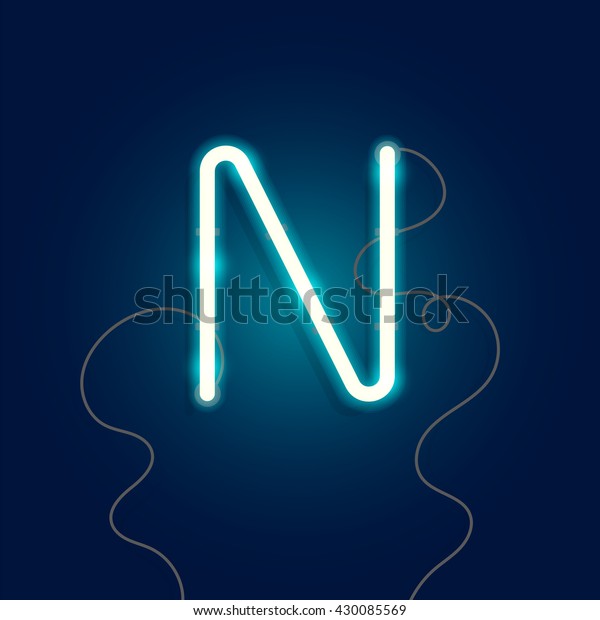 Neon Letter N Vector Illustration Glowing Stock Vector (Royalty Free ...