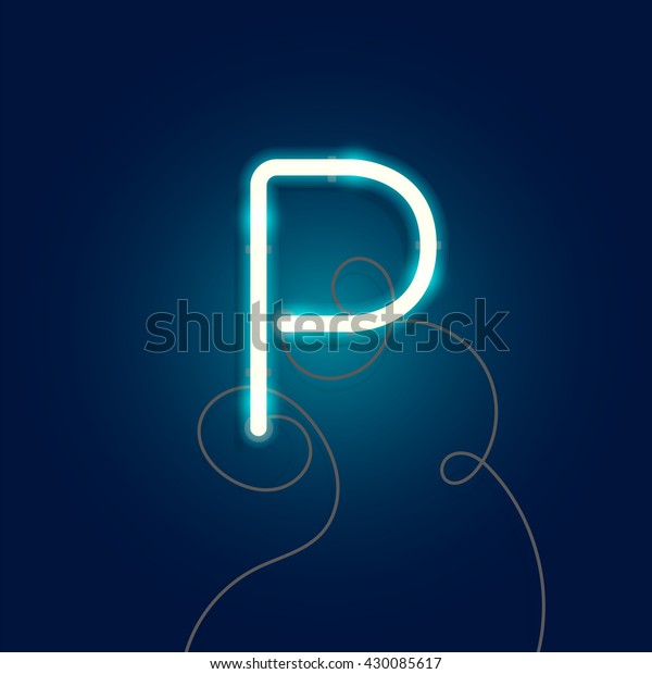 Neon Letter P Vector Illustration Glowing Stock Vector (Royalty Free ...