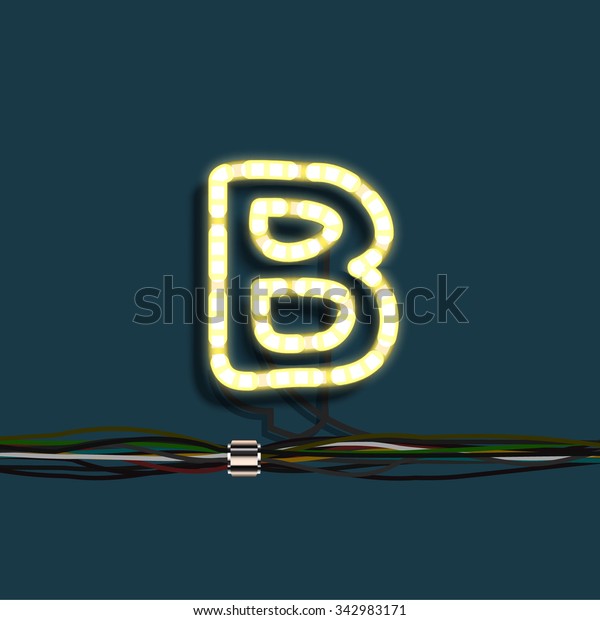 Neon Letter Wires Vector Stock Vector (Royalty Free) 342983171