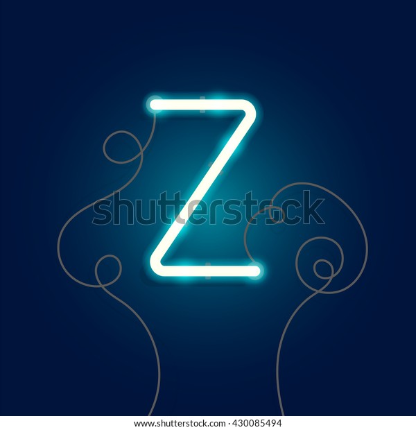 Neon Letter Z Vector Illustration Glowing Stock Vector (Royalty Free ...