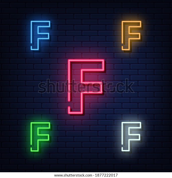 Neon Letters Five Colors Red Blue Stock Vector (Royalty Free ...